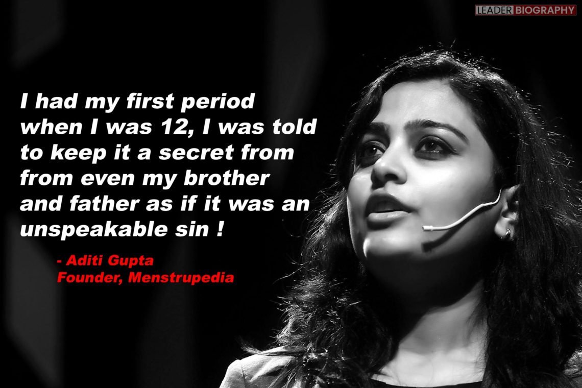 Aditi Gupta: Biogrpahy | Menstrupedia - Leader Biography
